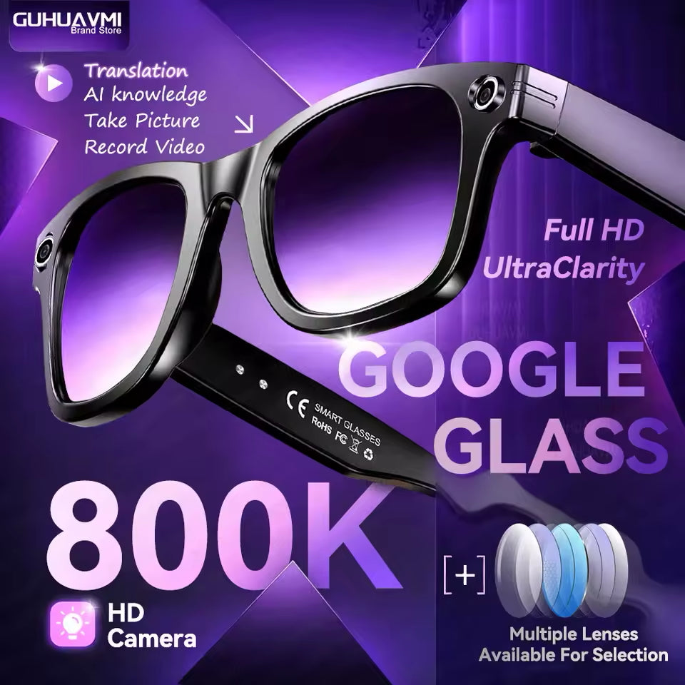 Y-AI Smart Glasses：With 8M HD camera 1200P anti-shake :HD video AI int ...
